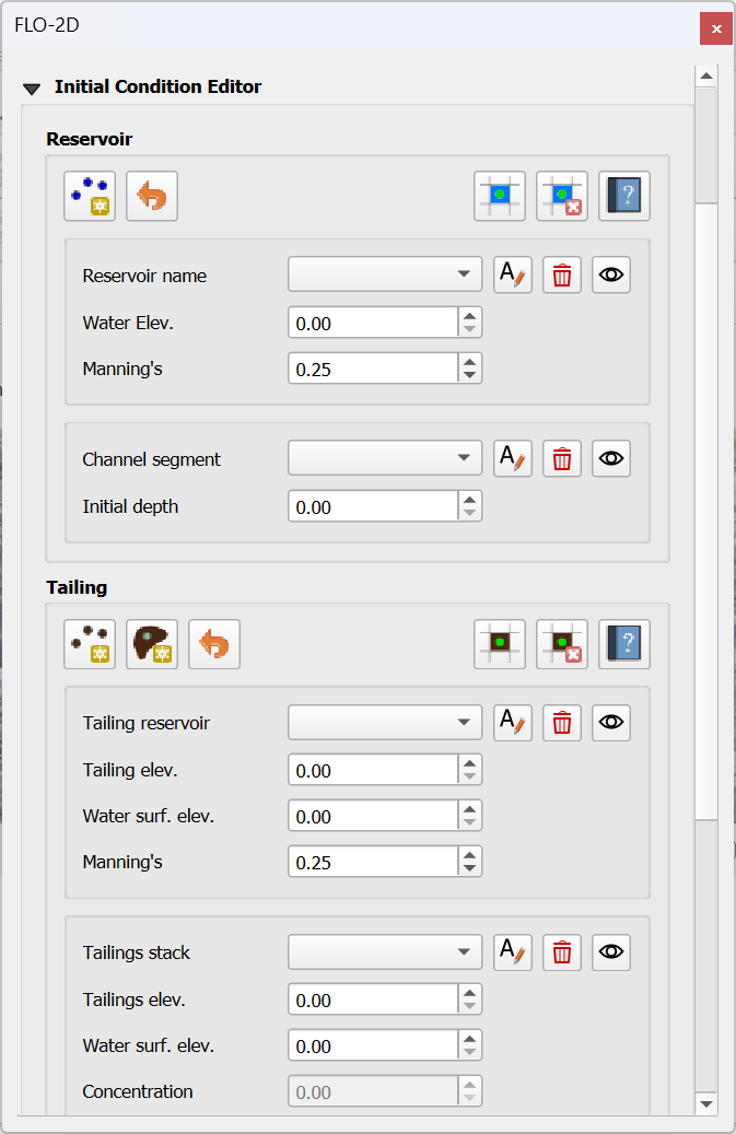 Initial Condition Editor — FLO-2D Pro Documentation documentation